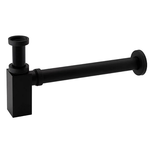 Round Matt Black Bottle Trap -Kingsway Plumbing